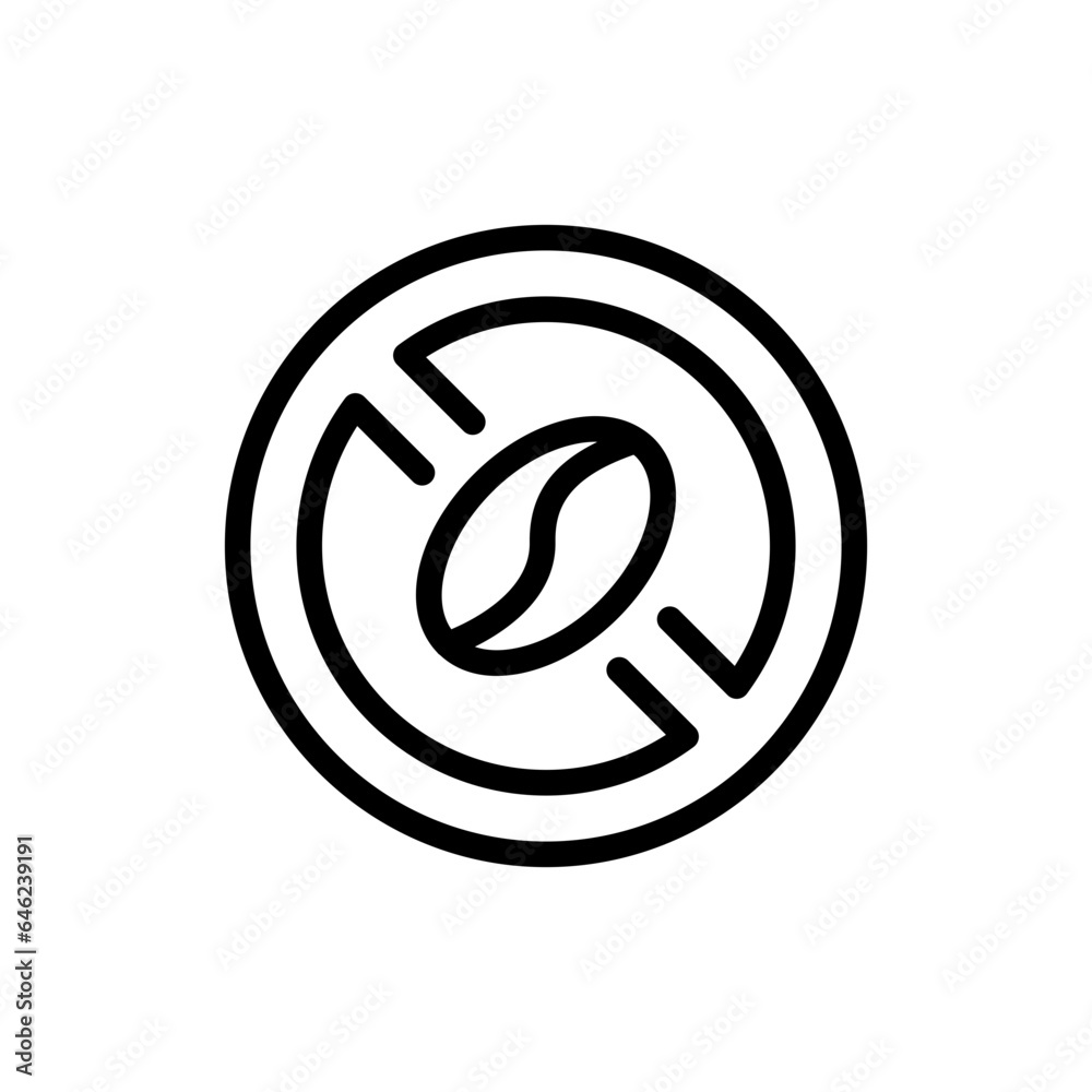 No caffeine healthy lifestyle icon with black outline style. no, coffee ...