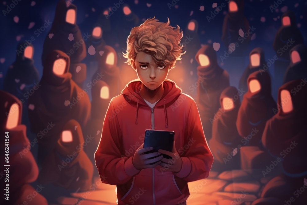 Cyberbullying concept background Stock Illustration | Adobe Stock