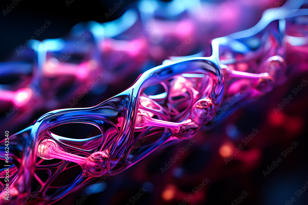 Neurons and microglia, Quantum entanglement, scientific concept 3d ...