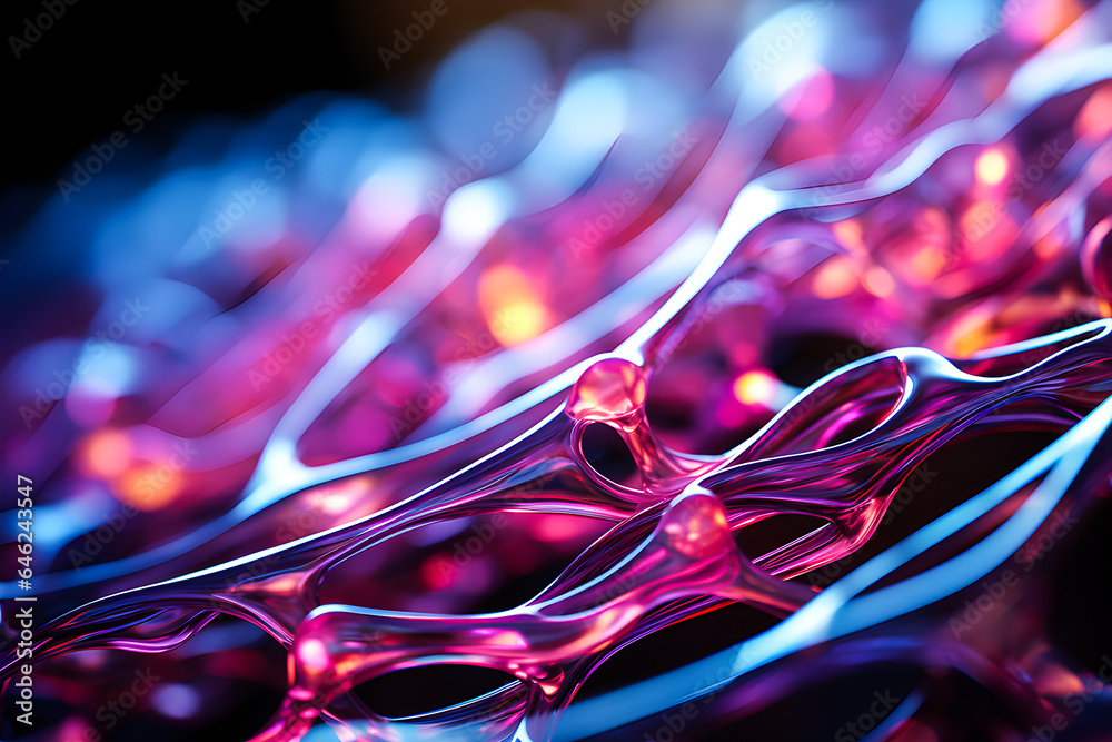 Neurons and microglia, Quantum entanglement, scientific concept 3d ...