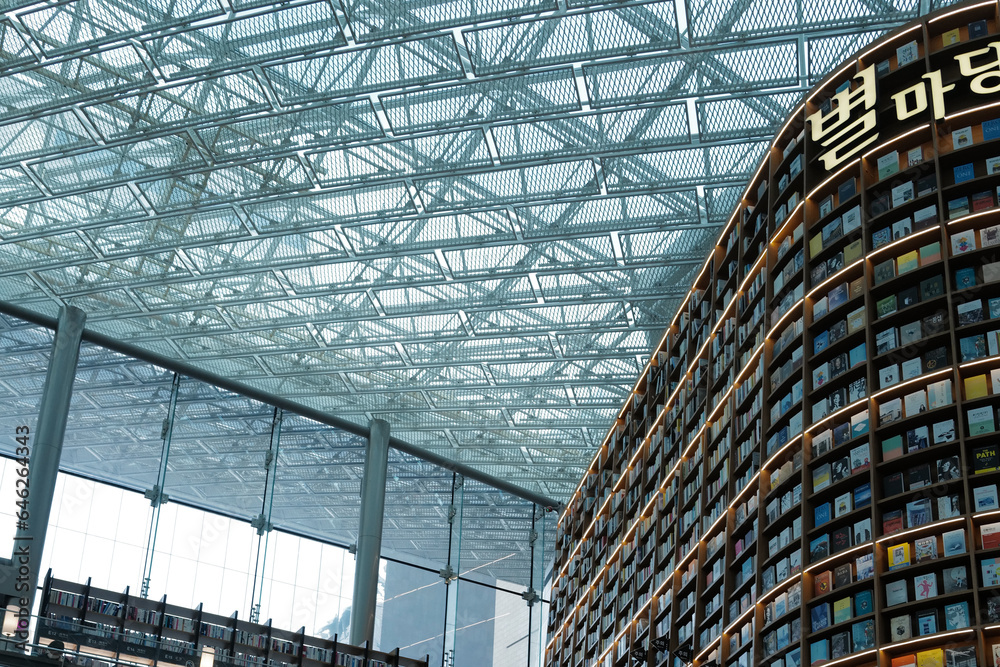 Interior architecture and building design at famous book store and ...