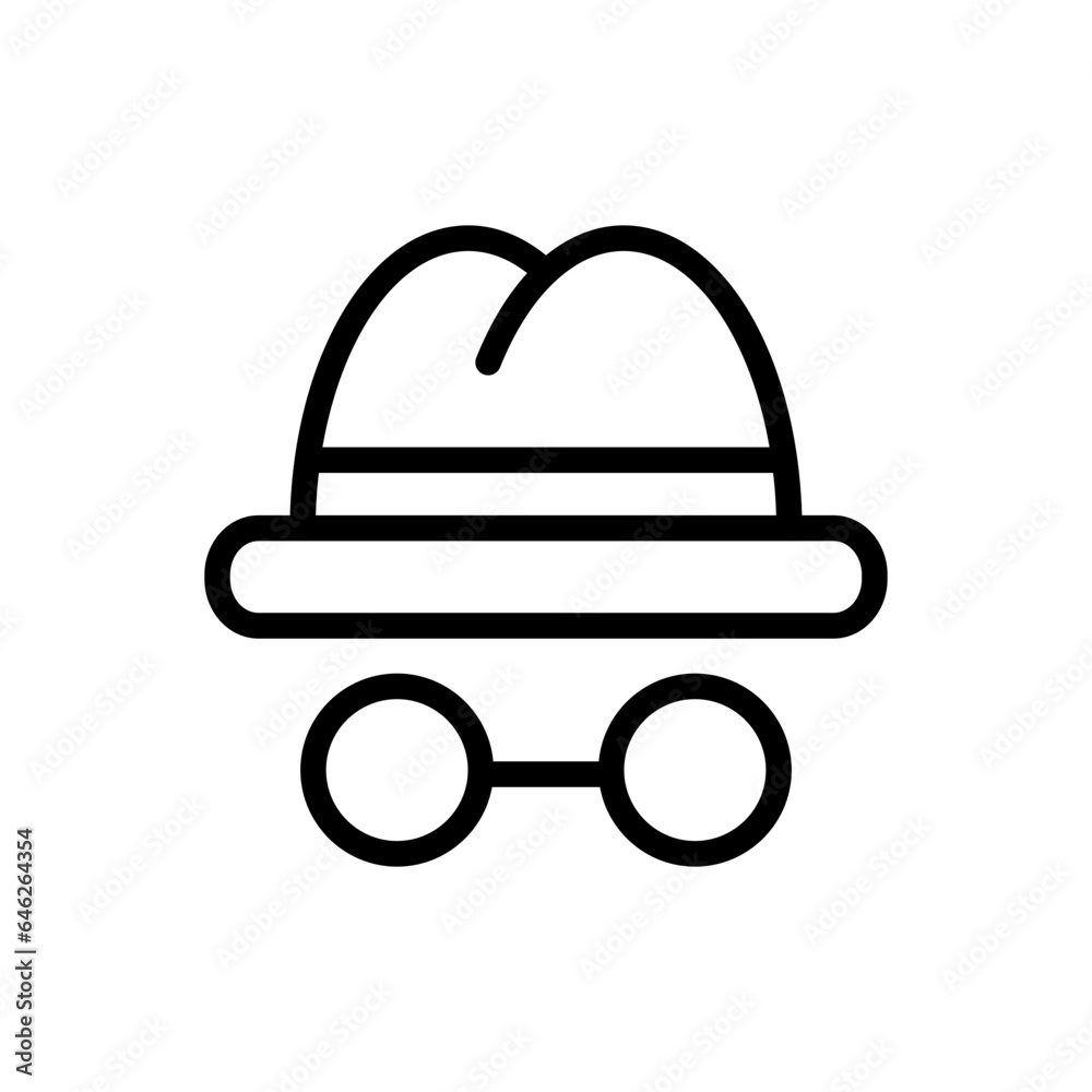 Spy cyber security icon with black outline style. spy, security ...