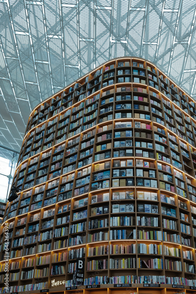 Interior architecture and building design at famous book store and ...