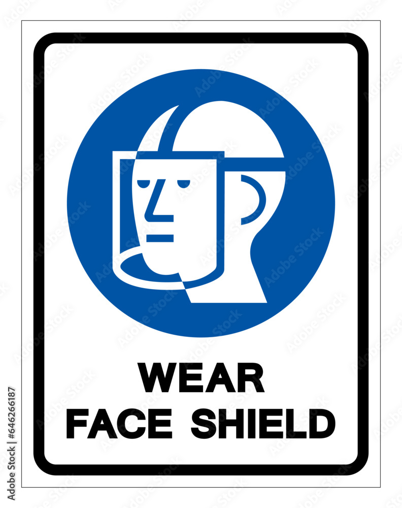 Wear Face Shield Symbol Sign ,Vector Illustration, Isolate On White ...