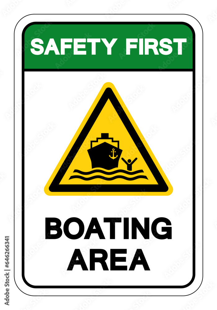 Vetor de Safety First Boating Area Symbol Sign, Vector Illustration ...