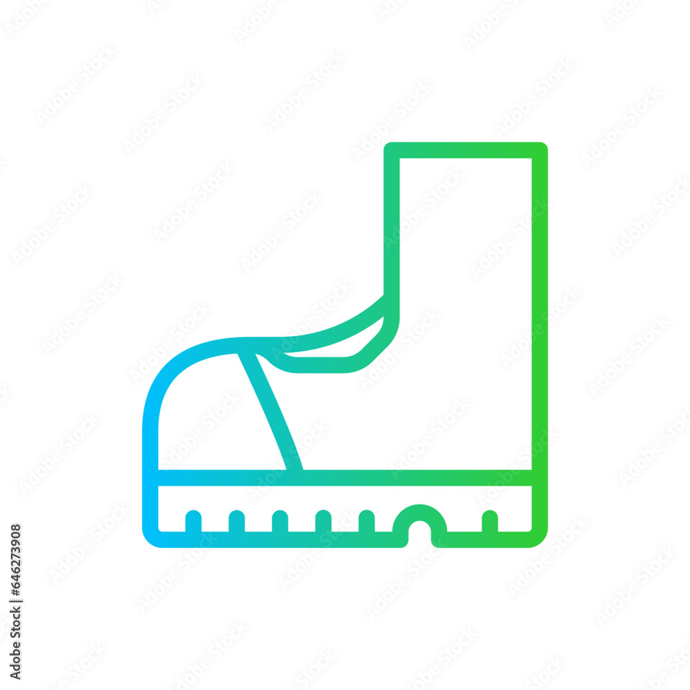 Safety shoes safety icon with blue and green gradient outline. safety ...