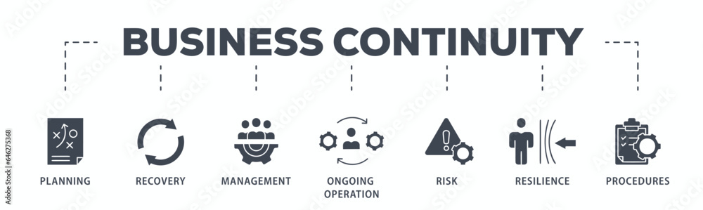 Business continuity plan banner web icon glyph silhouette for creating ...