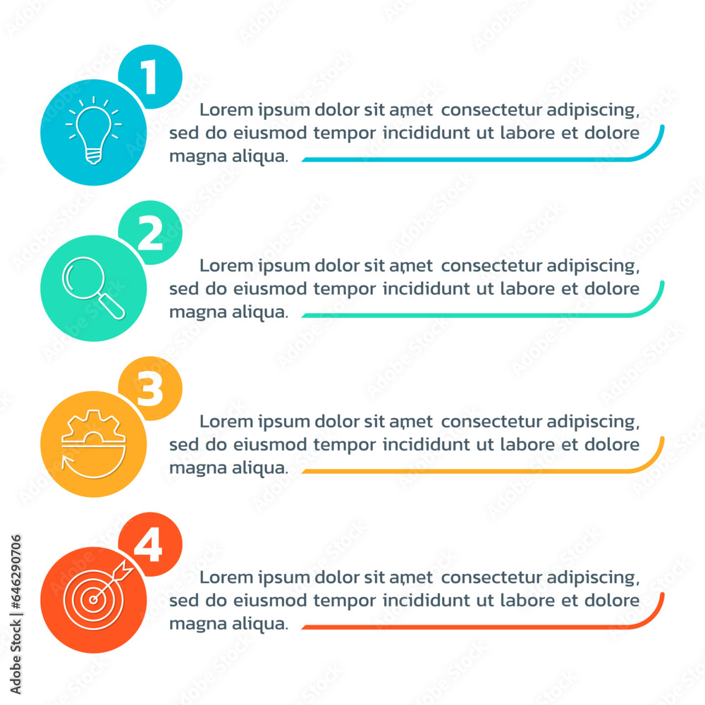 4 steps option infographic template. Presentation, layout design with ...