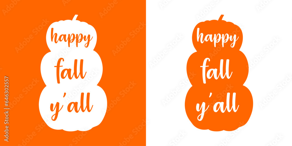 Logo con letras palabra happy fall y'all con texto manuscrito en ...