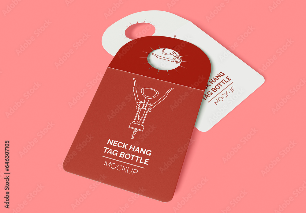 Two Bottle Neck Hang Tag Mockup Stock Template | Adobe Stock