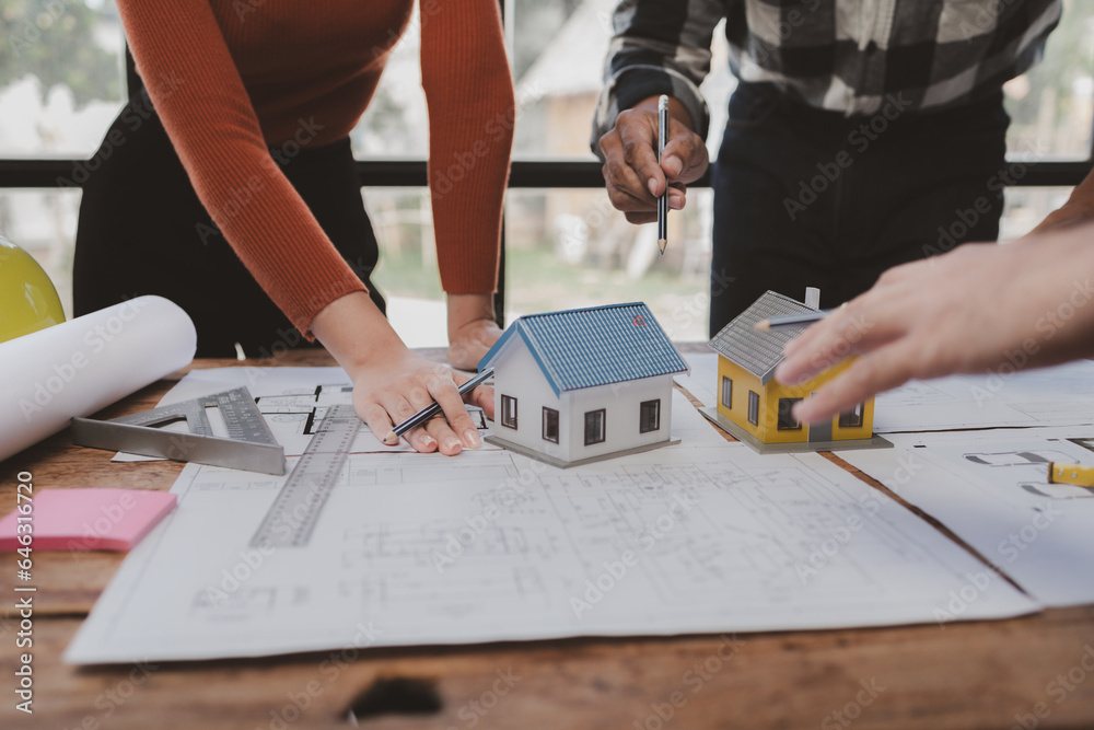 Group architects and engineers build houses and conference buildings ...