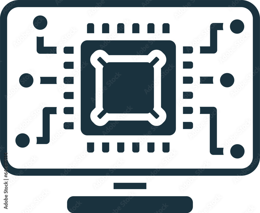 Embedded system icon. Monochrome simple sign from digitalization ... Embedded system icon. Monochrome simple sign from digitalization ...