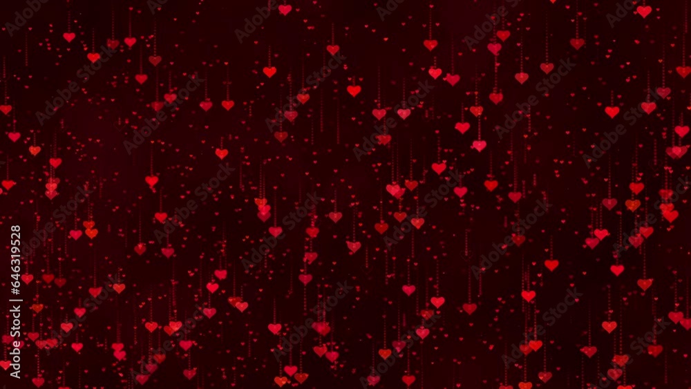love heart falling animation background Stock Video | Adobe Stock