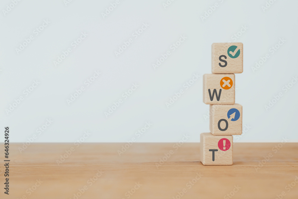 SWOT analysis and strategic planning technique concept. SWOT words ...