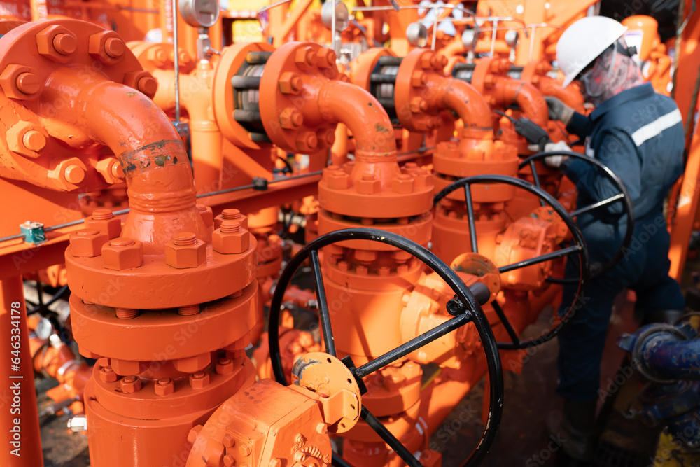 Non-destructive testing technicians are checking the thickness of elbow ...