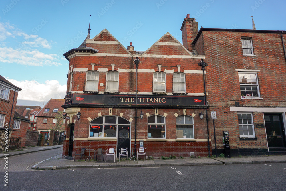 Southampton England 7 April 2023 - exterior of The Titanic pub in old ...