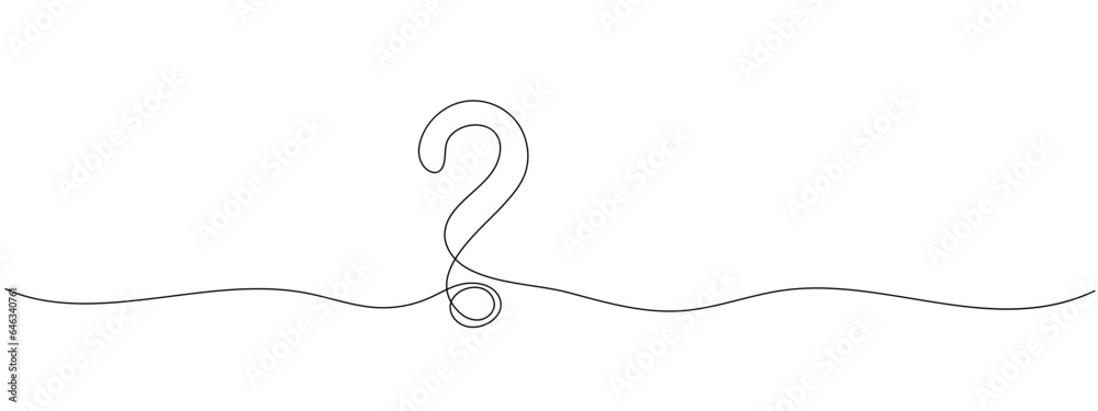 Question Mark continuous line one line drawing isolated vector ...