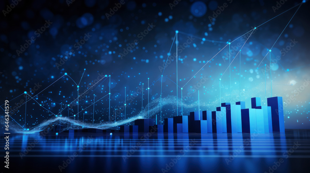 A business candlestick banner graph chart of stock market investment ...