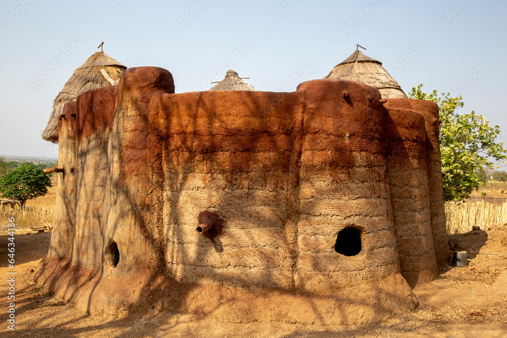 Batammariba building in a Koutammakou village in North Togo. Stock ...