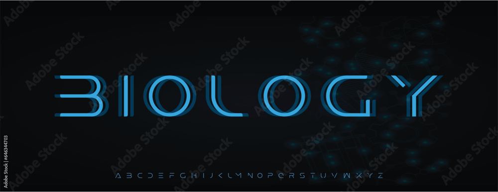 Vecteur Stock Biology, Futuristic letters, ultra slim font ...