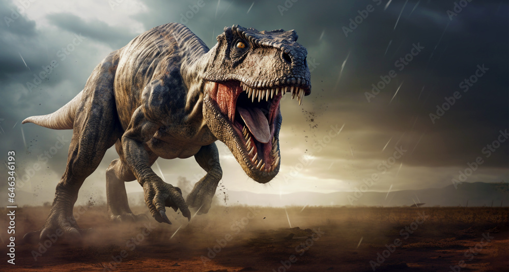 ferocious dinosaur tyrannosaurus rex. Generative Ai Stock Illustration ...
