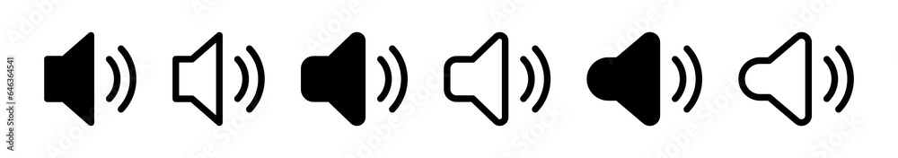 Audio speaker volume icon set. web video sound icons audio voice symbol ...