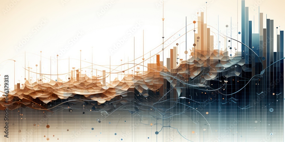 Data and information visualization, increasing function and line graph ...