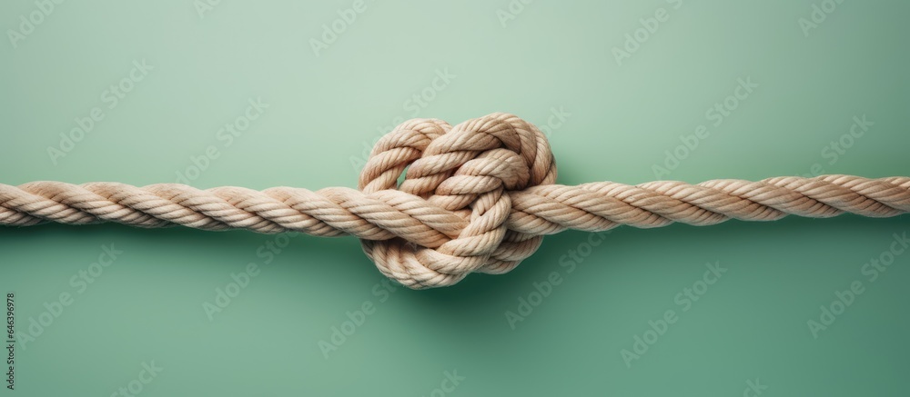 A symbol of trust and faith a green rope in an infinity shape on a ...