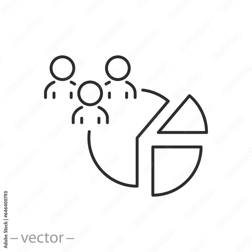 pie chart with people, icon of proportion of the population, quantity ...