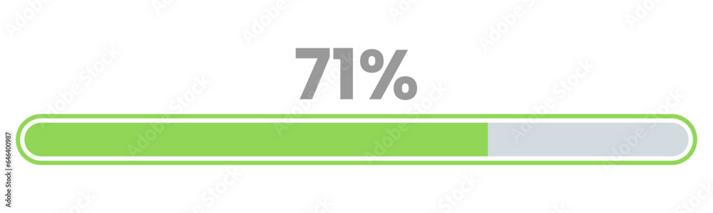 71% Loading. 71% progress bar Infographics vector, 71 Percentage ready ...