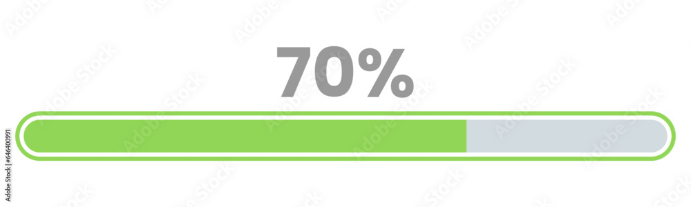 70% Loading. 70% progress bar Infographics vector, 70 Percentage ready to use for web design ux ...