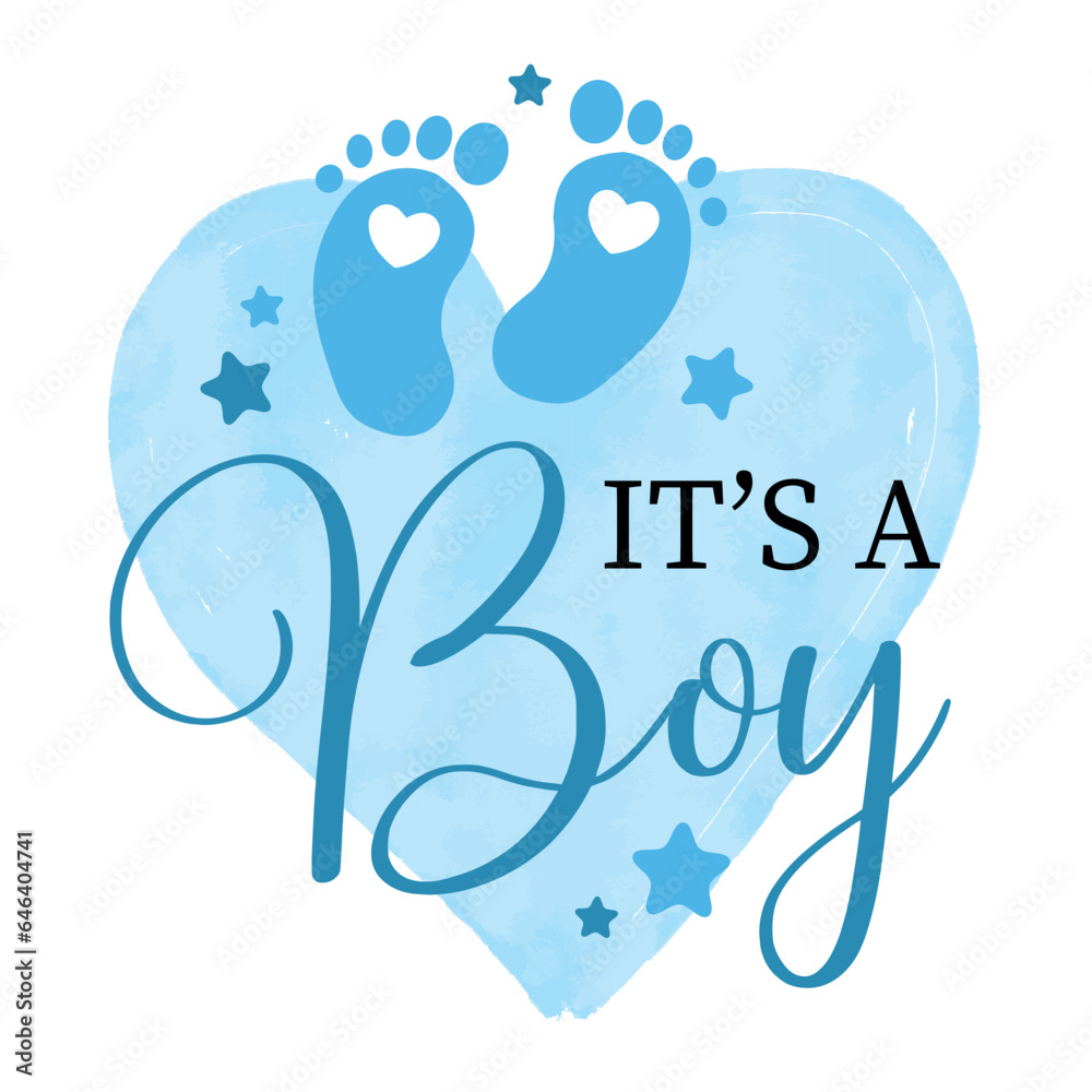 It's a Boy vector cute illustration for a baby gender annoucement Stock ...