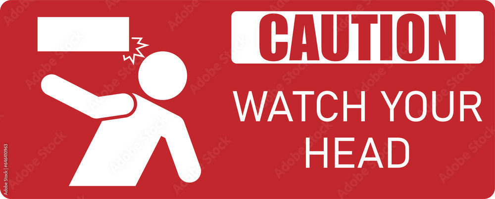 Printable white red safety safety sign mind your head, low up ceiling ...