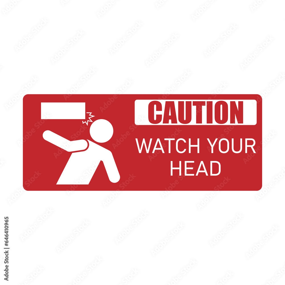Printable white red safety safety sign mind your head, low up ceiling ...