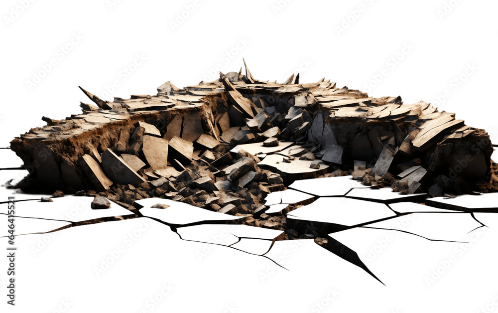 Cracked Surface of Asphalt Road Isolated on a Transparent Background ...