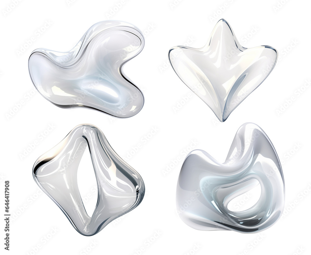 Fluid abstract organic shape, futuristic modern banner design set ...