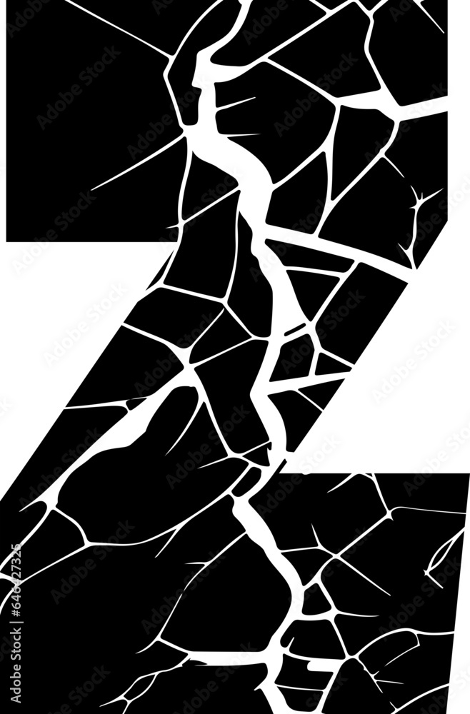 Letter z,lowercase letter with crack texture, distressed alphabet ...
