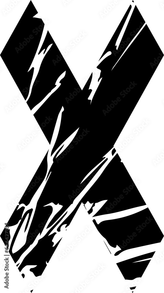 Multiply letter symbol with crack texture, distressed alphabet. Stock ...