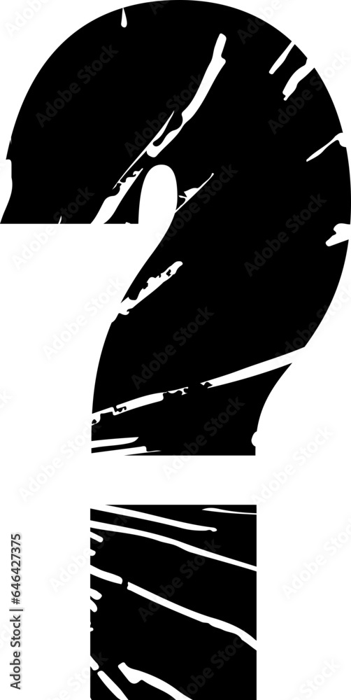 Question Mark letter symbol with crack texture, distressed alphabet ...