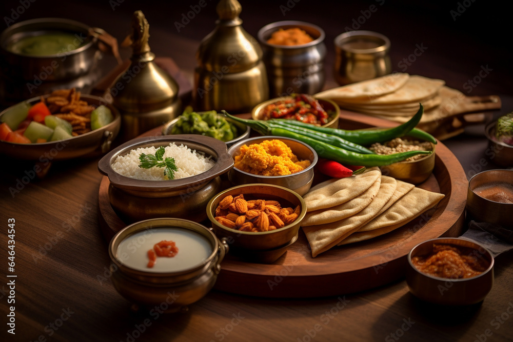 Assorted Indian food Curry butter chicken, Paneer, Chiken Tikka, rice ...