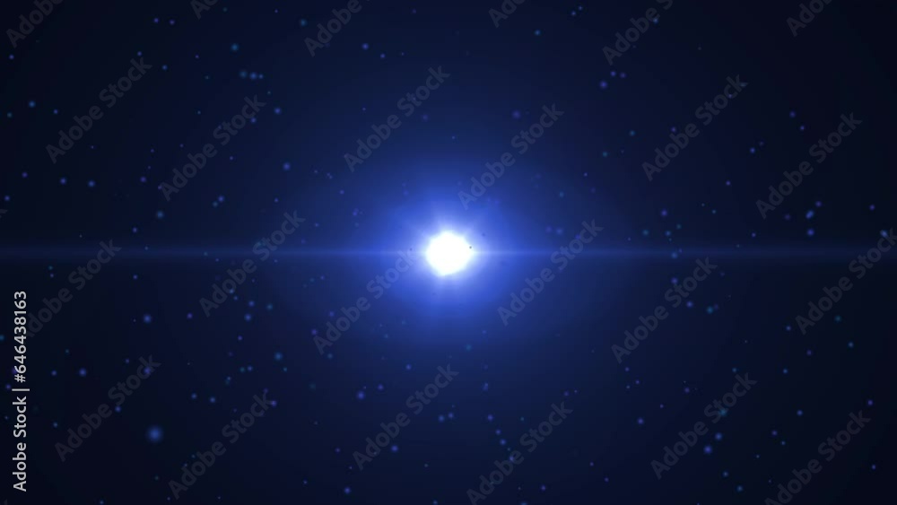 blue beautiful light flare particle Space night Particle powder flow ...