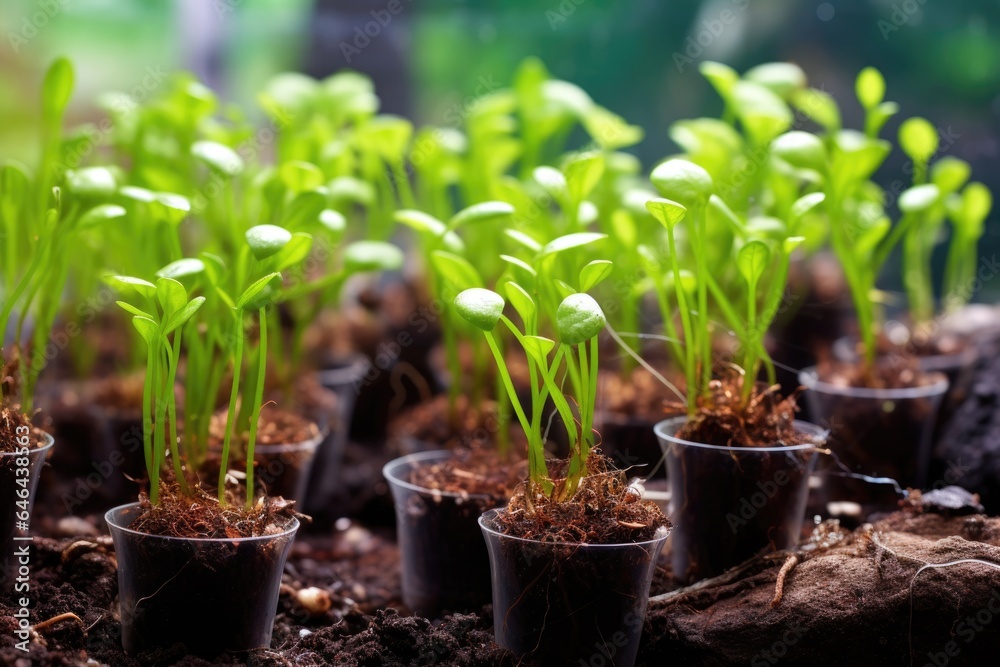 seedlings of a rare plant species in a botanical garden Stock Photo ...