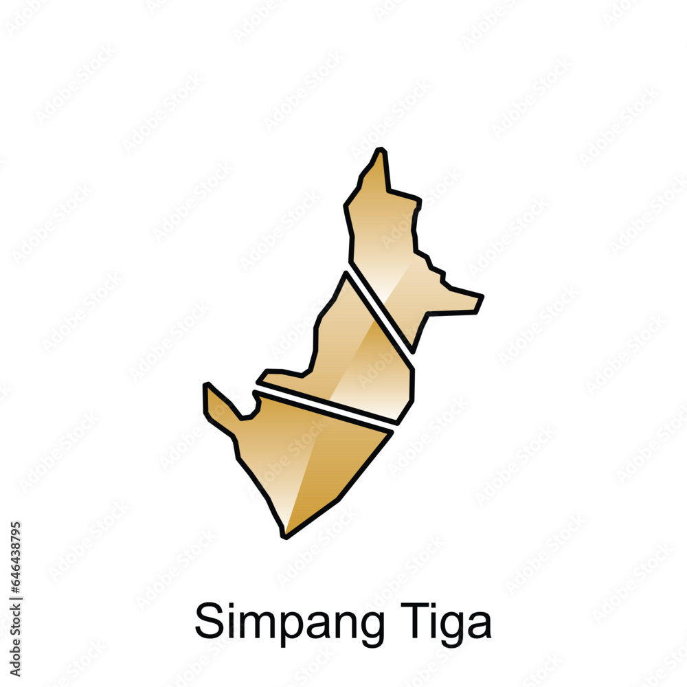 map City of Simpang Tiga vector design template, Indonesia Map with ...