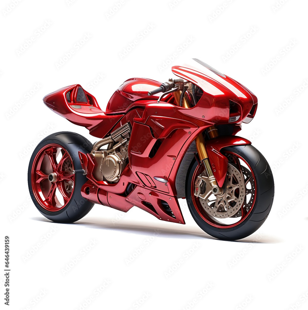 Red cool big bike motorcycle on transparent background PNG Stock ...