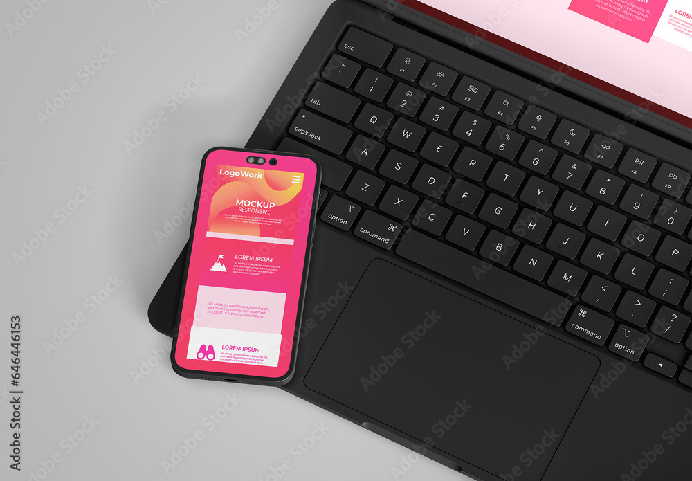 Laptop and Phone Mockup Stock Template | Adobe Stock