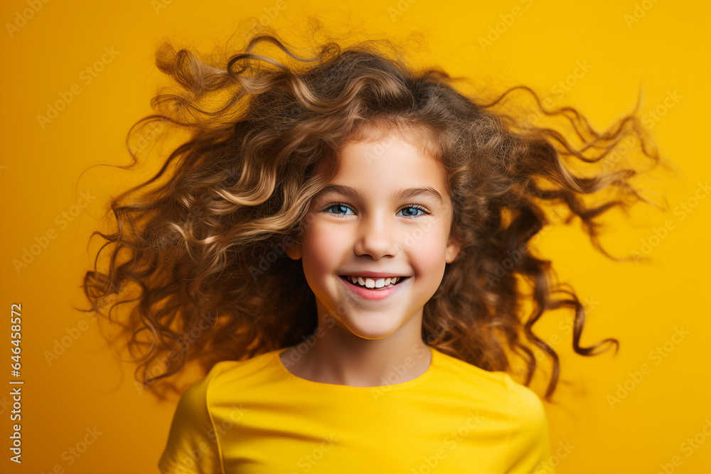 Generative Ai Portrait Of Cute Little Red Hair Girl Overjoyed Smiling 9754