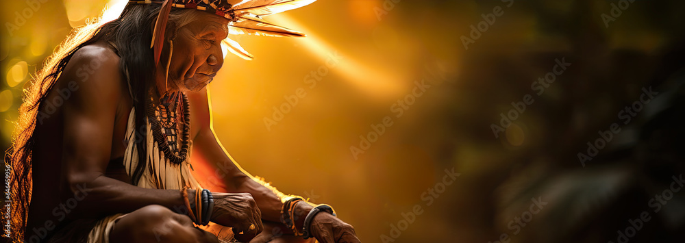 A Shaman traditional healer preparing for an ayahuasca ceremony in the ...