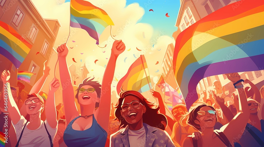 Pride Illustration- A Canvas of Courage - Created by AI Stock ...