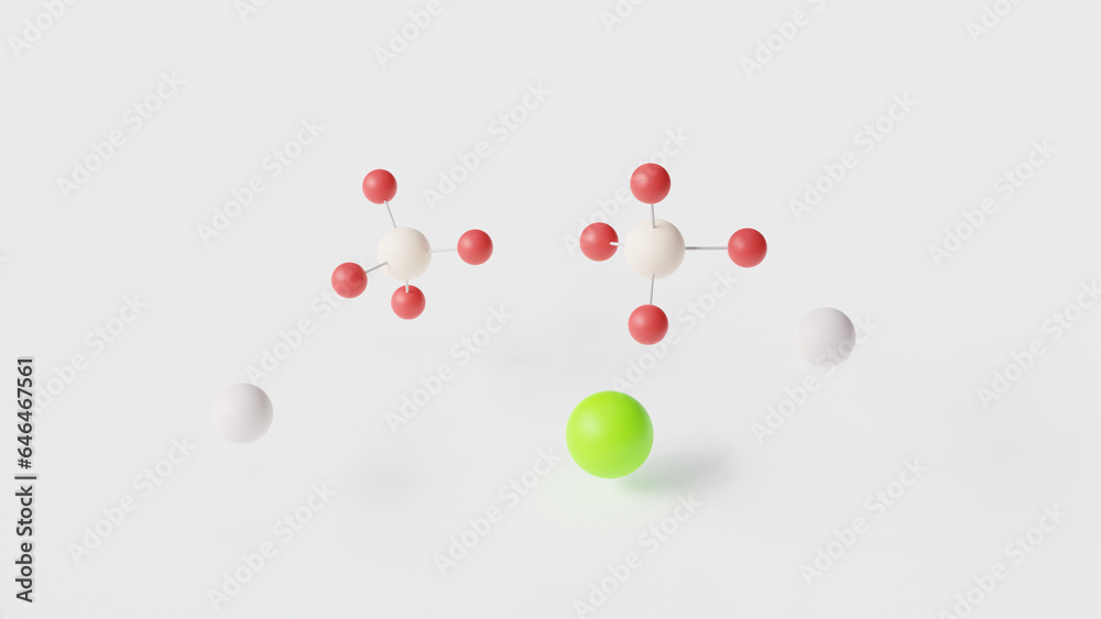 calcium aluminosilicate molecule 3d, molecular structure, ball and ...