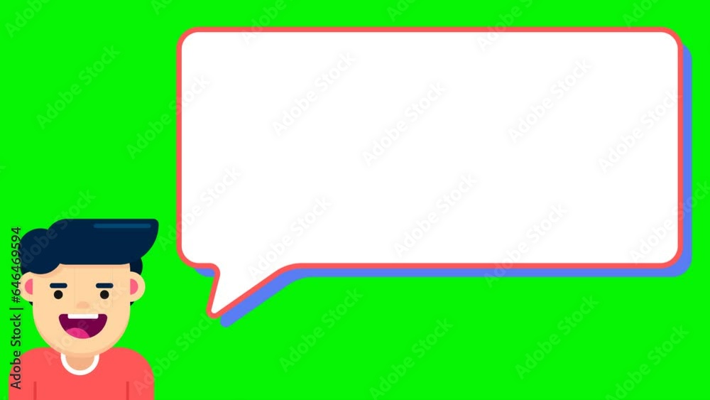 Facial Animation for Narration. Male Character Speaking, Speech Bubble ...